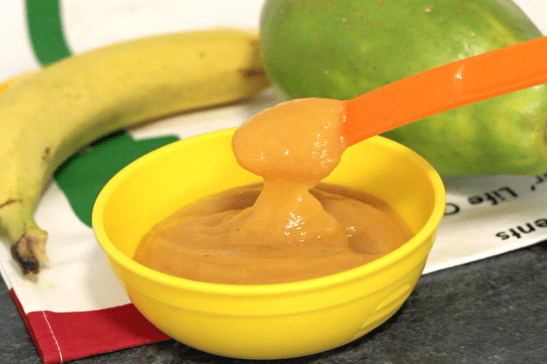 Banana Papaya Baby Food - Yummieliciouz